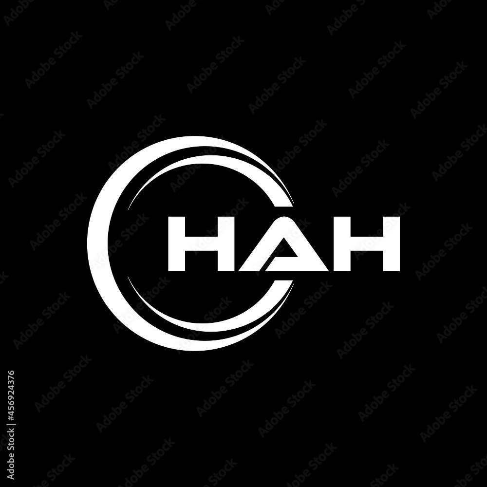 HAH letter logo design with black background in illustrator, vector ...