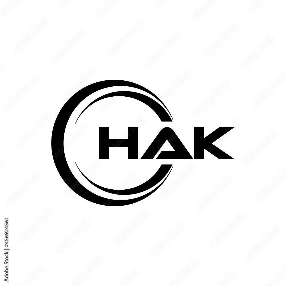 HAK letter logo design with white background in illustrator, vector ...