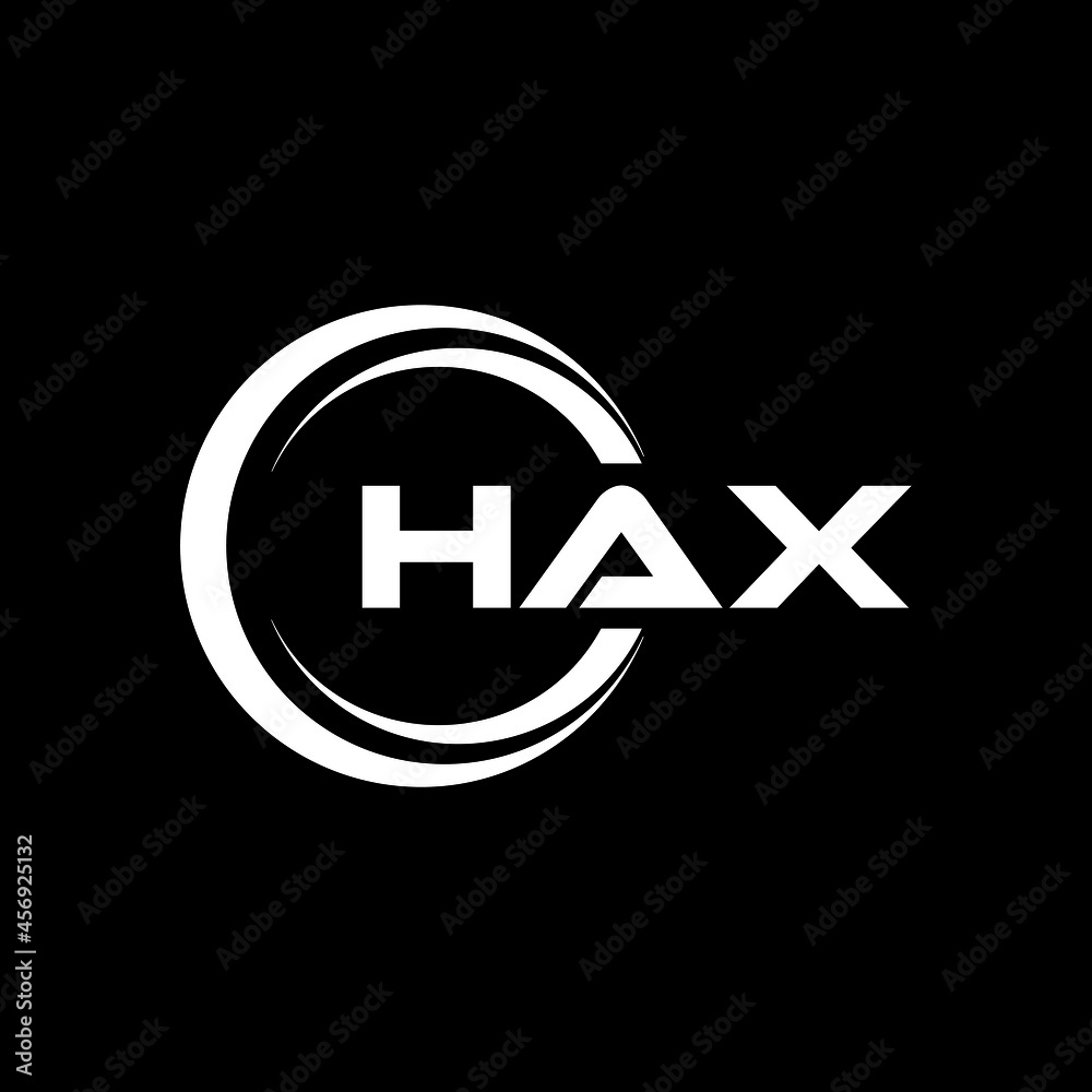HAX letter logo design with black background in illustrator, vector ...
