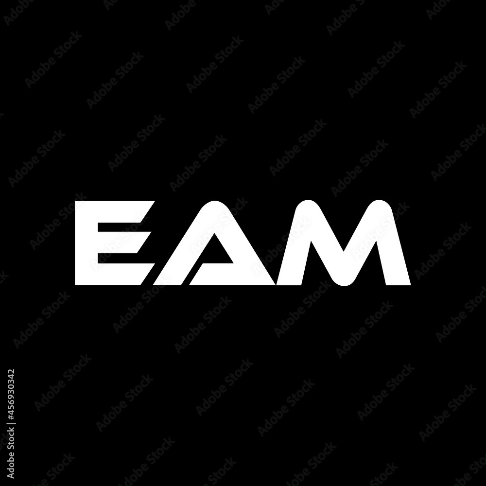 EAM letter logo design with black background in illustrator, vector ...
