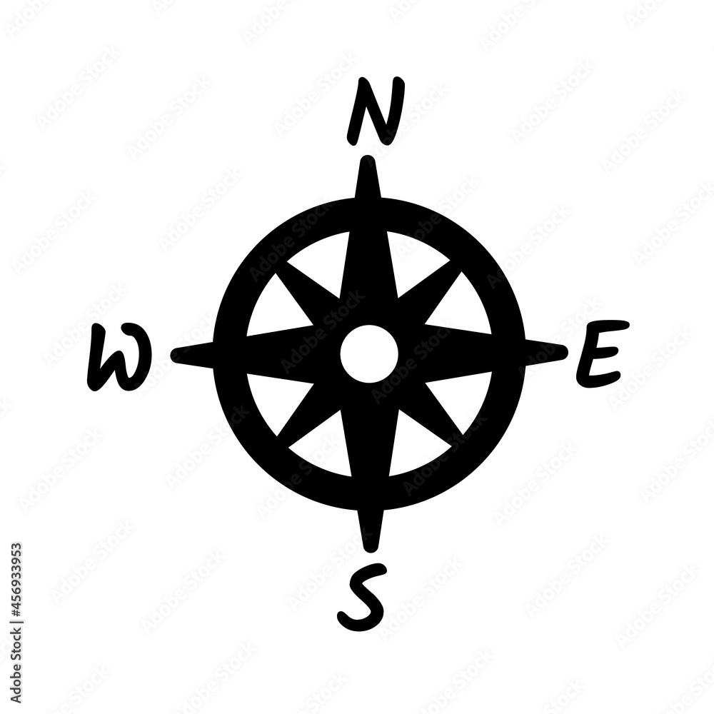 Compass rose cartoon icon. Clipart image isolated on white background Stock Vector | Adobe Stock