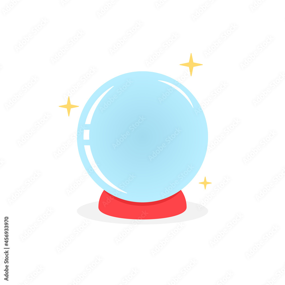 Empty magic crystal ball icon. Clipart image isolated on white ...