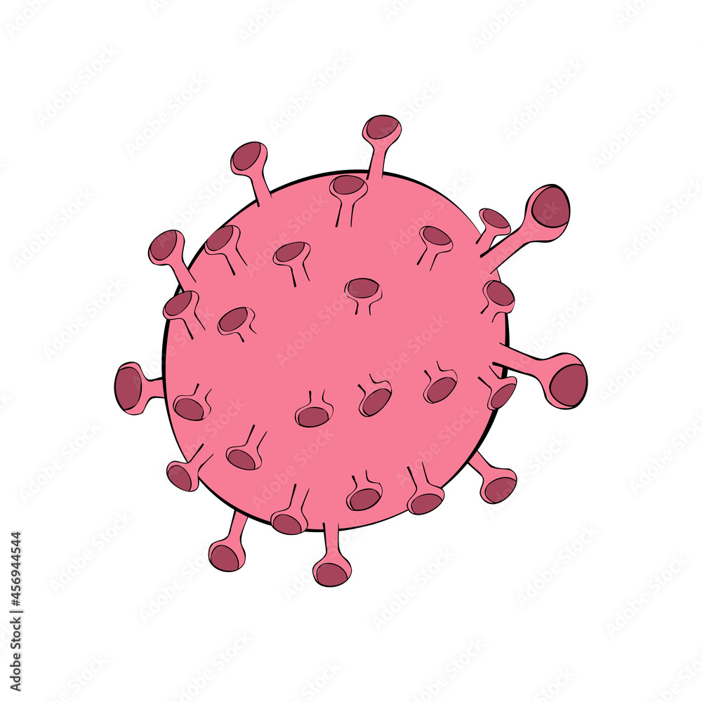 An outline vector illustration of a coronavirus symbol isolated on ...
