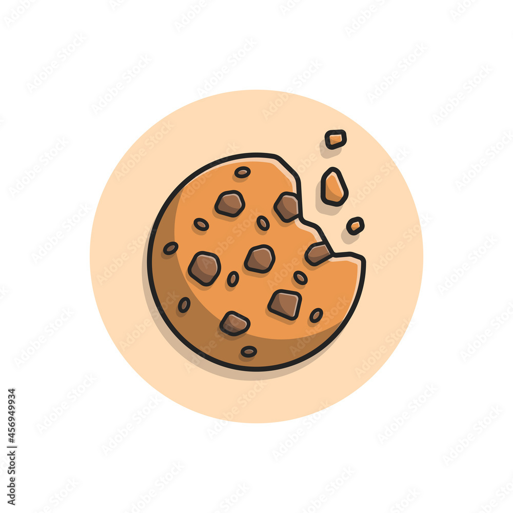 Chocolate Cookies Cartoon Vector Icon Illustration. Food Snack Icon ...