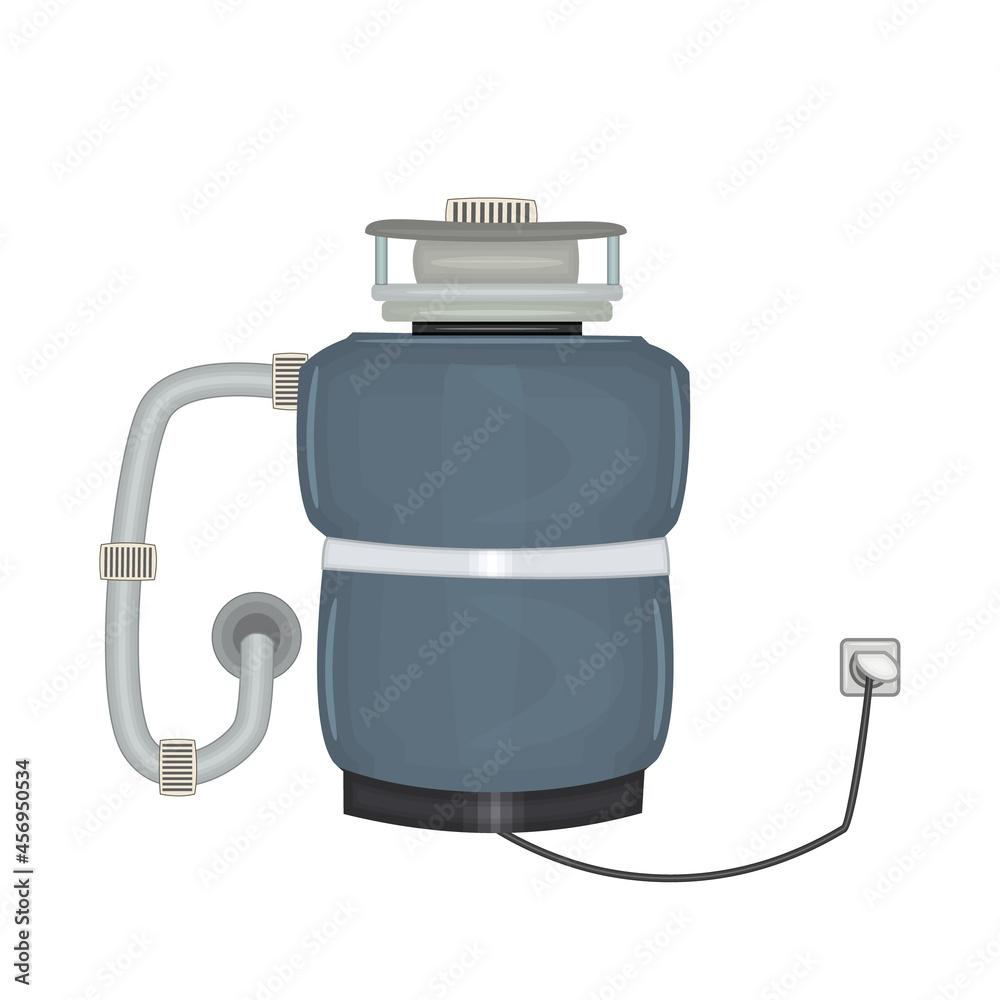 Food waste disposer isolated on white background. Compact garbage ...