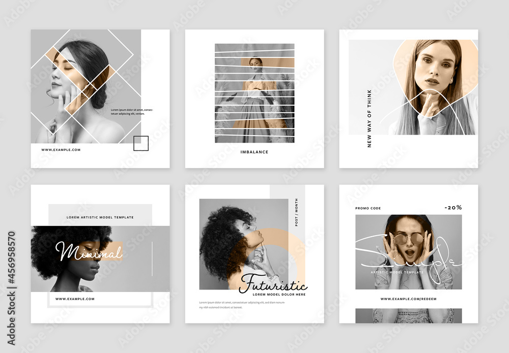 Minimal Social Media Layouts Stock Template | Adobe Stock