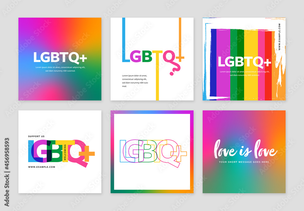 Lgbtq Community Layouts for Social Media Stock Template | Adobe Stock