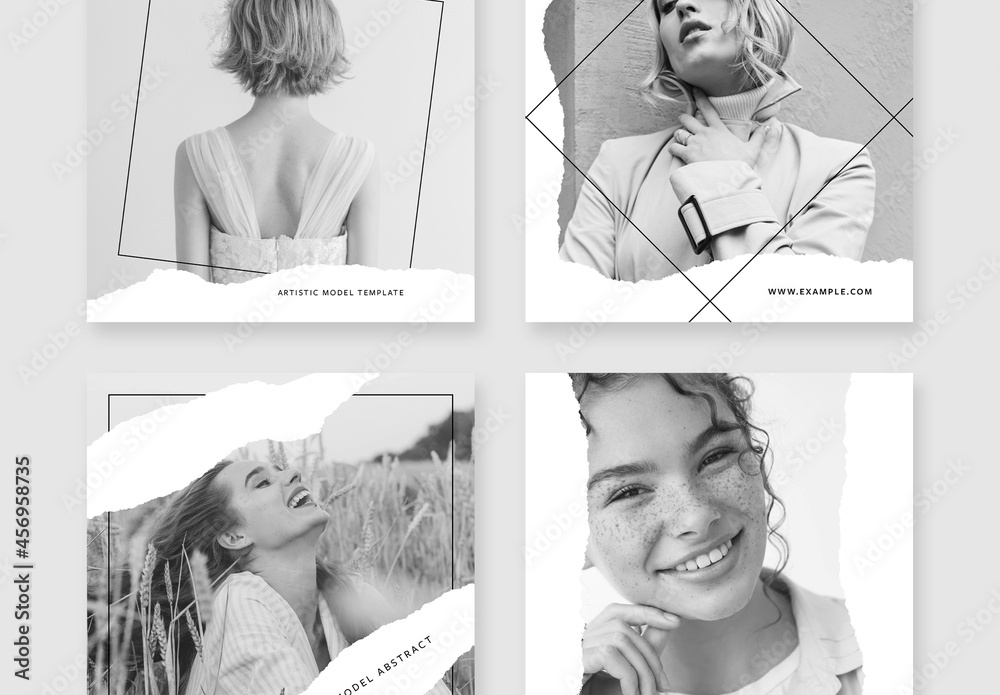 Minimal Layouts with Photo Placeholders Stock Template | Adobe Stock