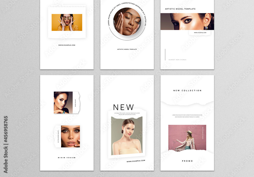 Minimalist Social Story Layouts Stock Template | Adobe Stock