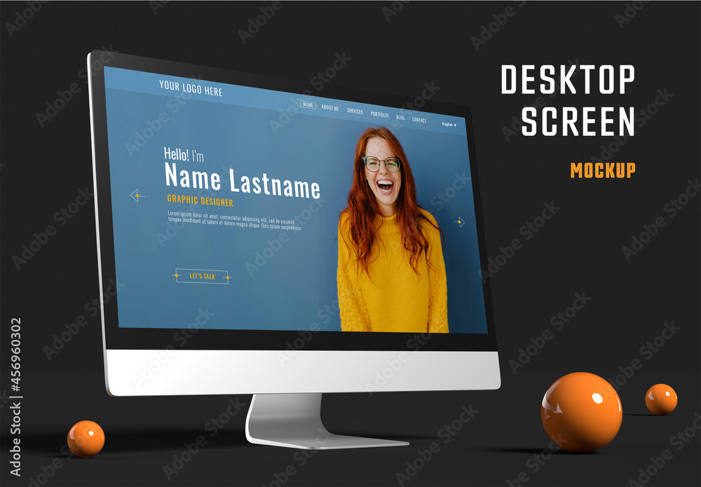 Desktop Screen Mockup Stock Template | Adobe Stock