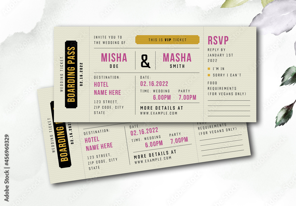 Wedding Invitation Layout Stock Template | Adobe Stock