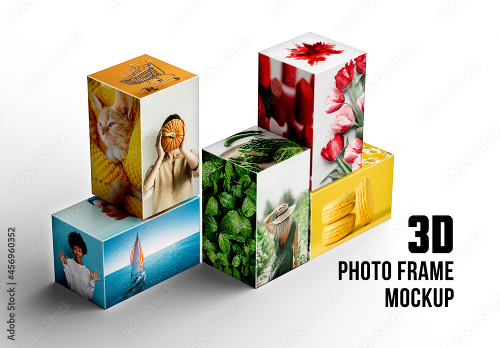 3D Photo Frame Mockup Stock Template | Adobe Stock