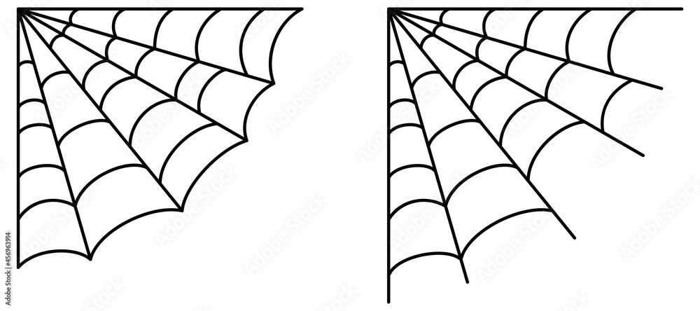 Corner Spider Web Clipart Set Stock Vector | Adobe Stock