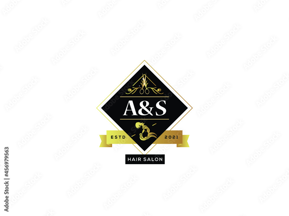 Luxury AS Logo, Letter as a s Logo Icon Vector For Luxury hair salon ...