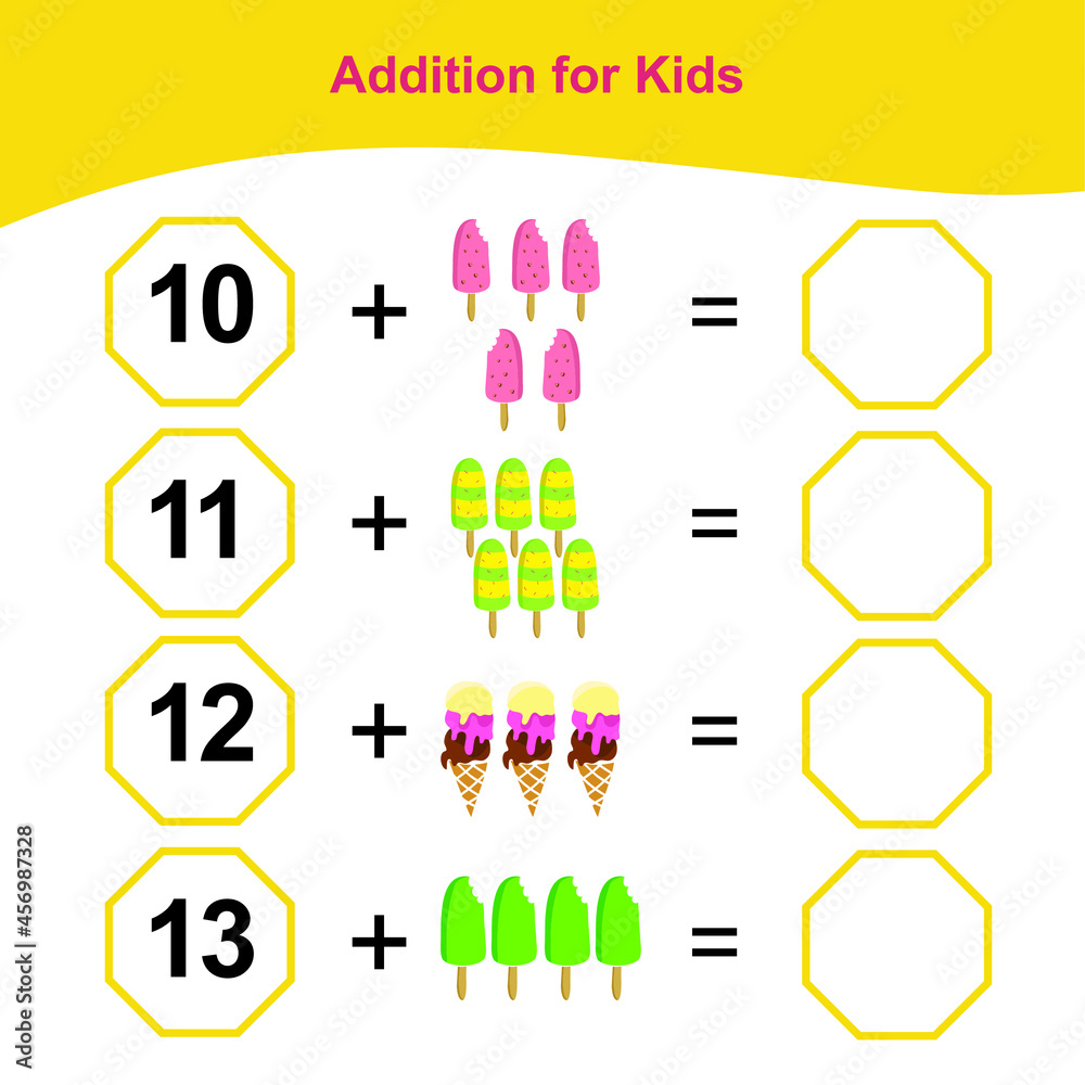 Counting summer items for preschool. Printable math worksheet. Math ...