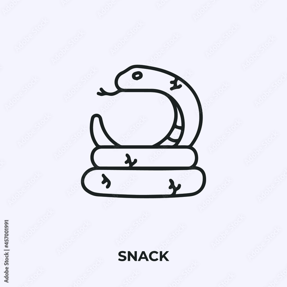 snake icon vector. Linear style sign for mobile concept and web design ...