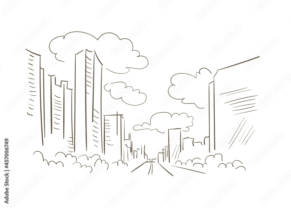 Beijing China vector sketch city illustration line art sketch Stock ...