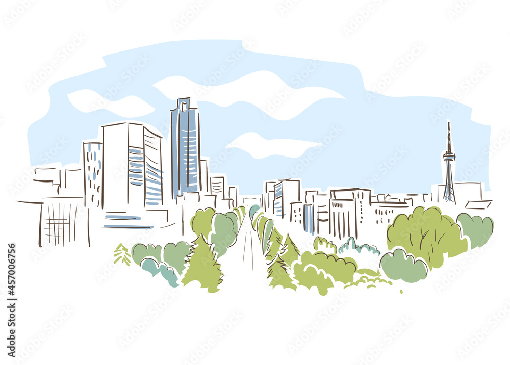 Beijing China vector sketch city illustration line art sketch Stock ...