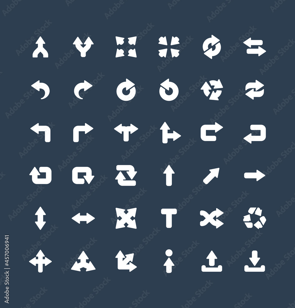 Vector flat icons set and graphic design elements. Illustration with ...