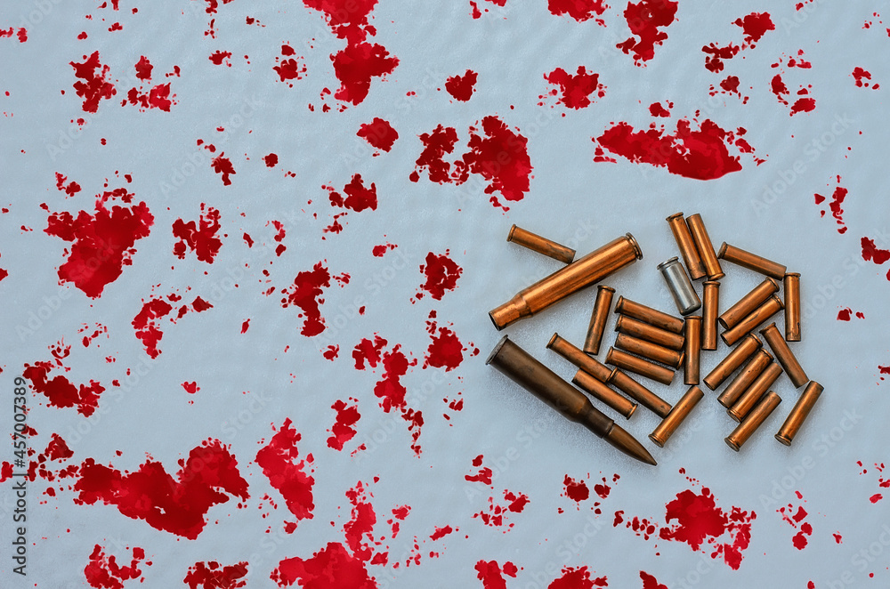 Many bullet casings (shells) of various calibers and one cartridge of ...