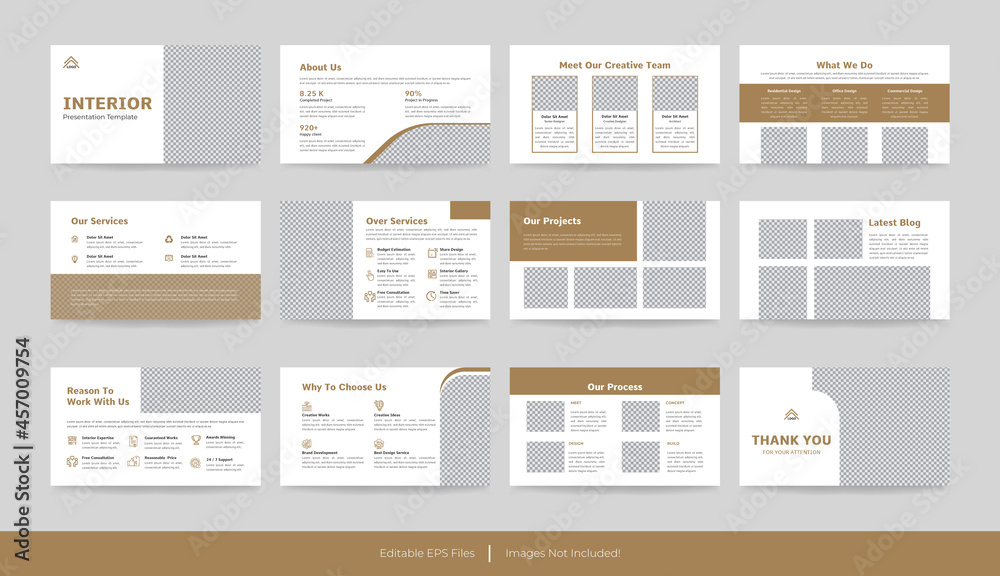Modern interior PowerPoint Presentation Template design Stock Vector ...