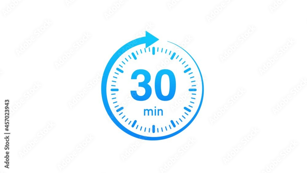 The 30 minutes, stopwatch icon. Stopwatch icon in flat style. Motion ... The 30 minutes, stopwatch icon. Stopwatch icon in flat style. Motion ...