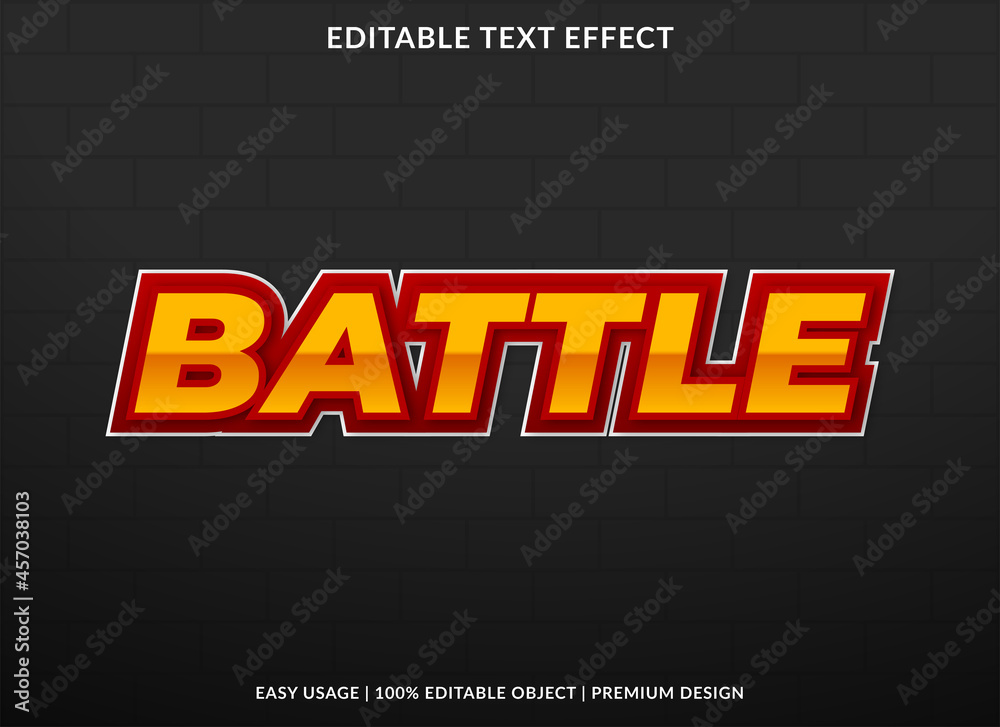 battle text effect with abstract and bold style use for business logo ...