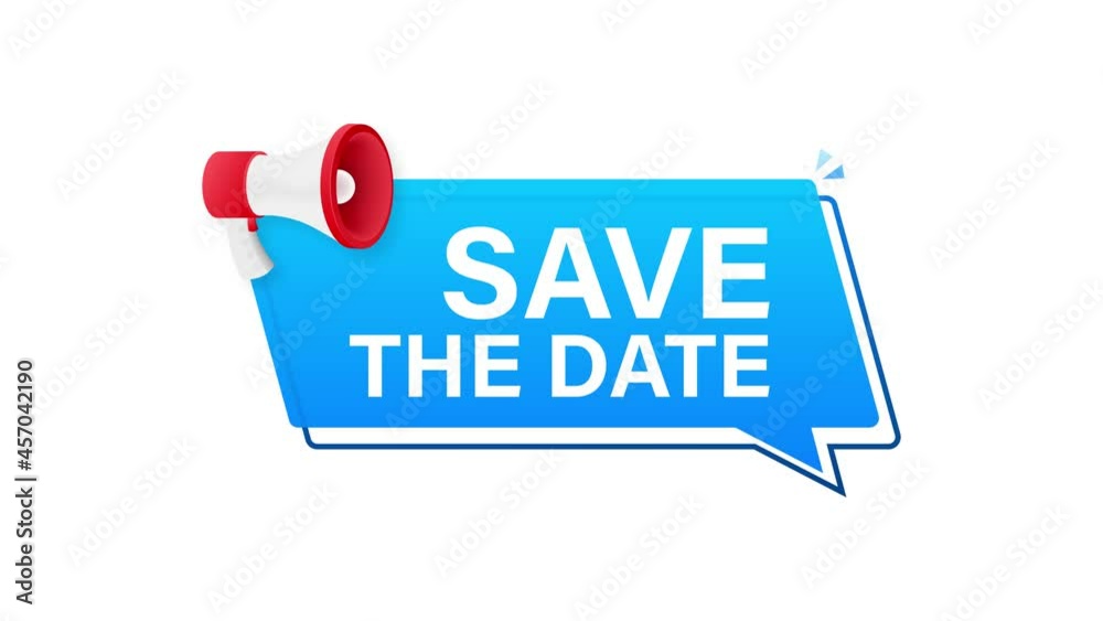 Hand Holding Megaphone with save the date. Motion graphics Stock Video ...