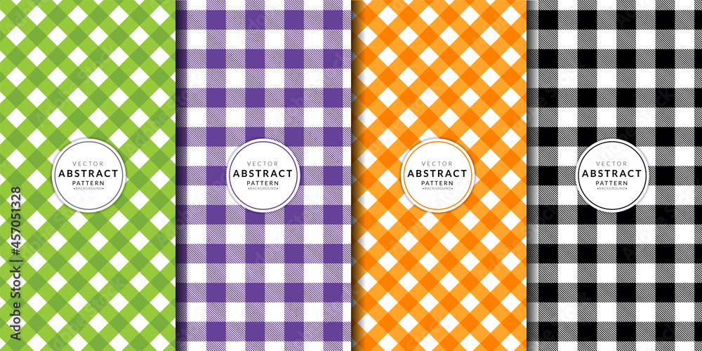 Halloween digital paper. Abstract geometric buffalo check and gingham ...