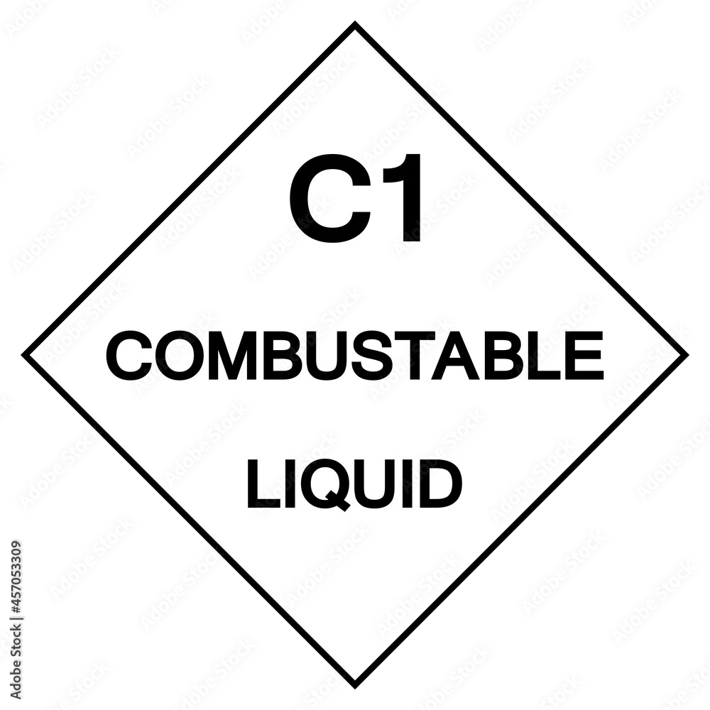 C1 Combustable Liquid Label Symbol Sign ,Vector Illustration, Isolate ...