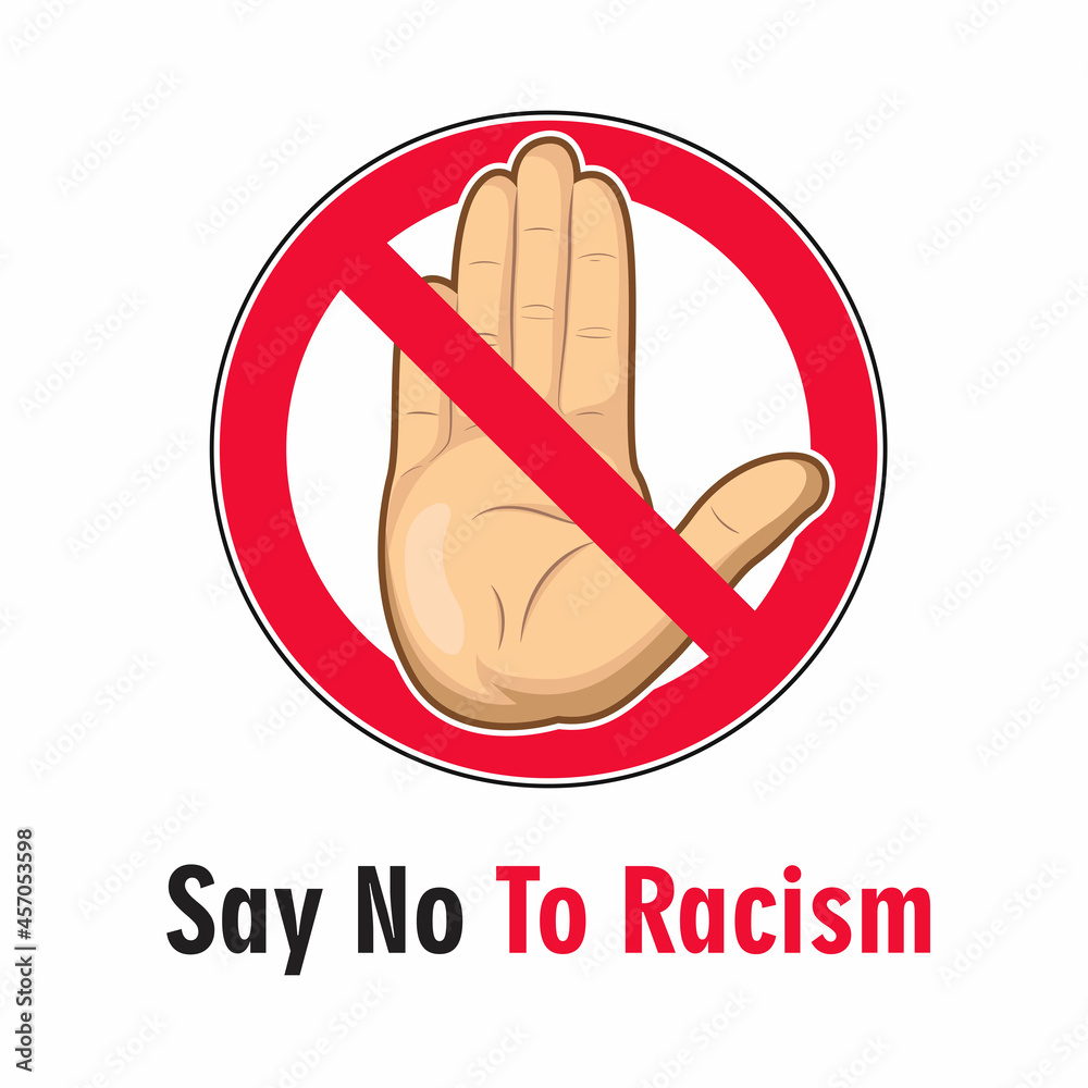 Say no to racism board vector graphics Stock Vector | Adobe Stock