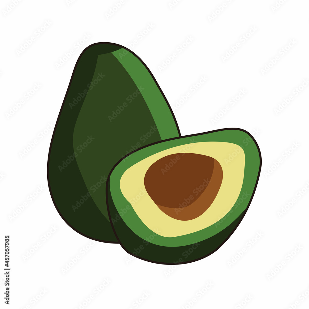 Avocado Fruit Sliced Vector Design Stock Vector Adobe Stock