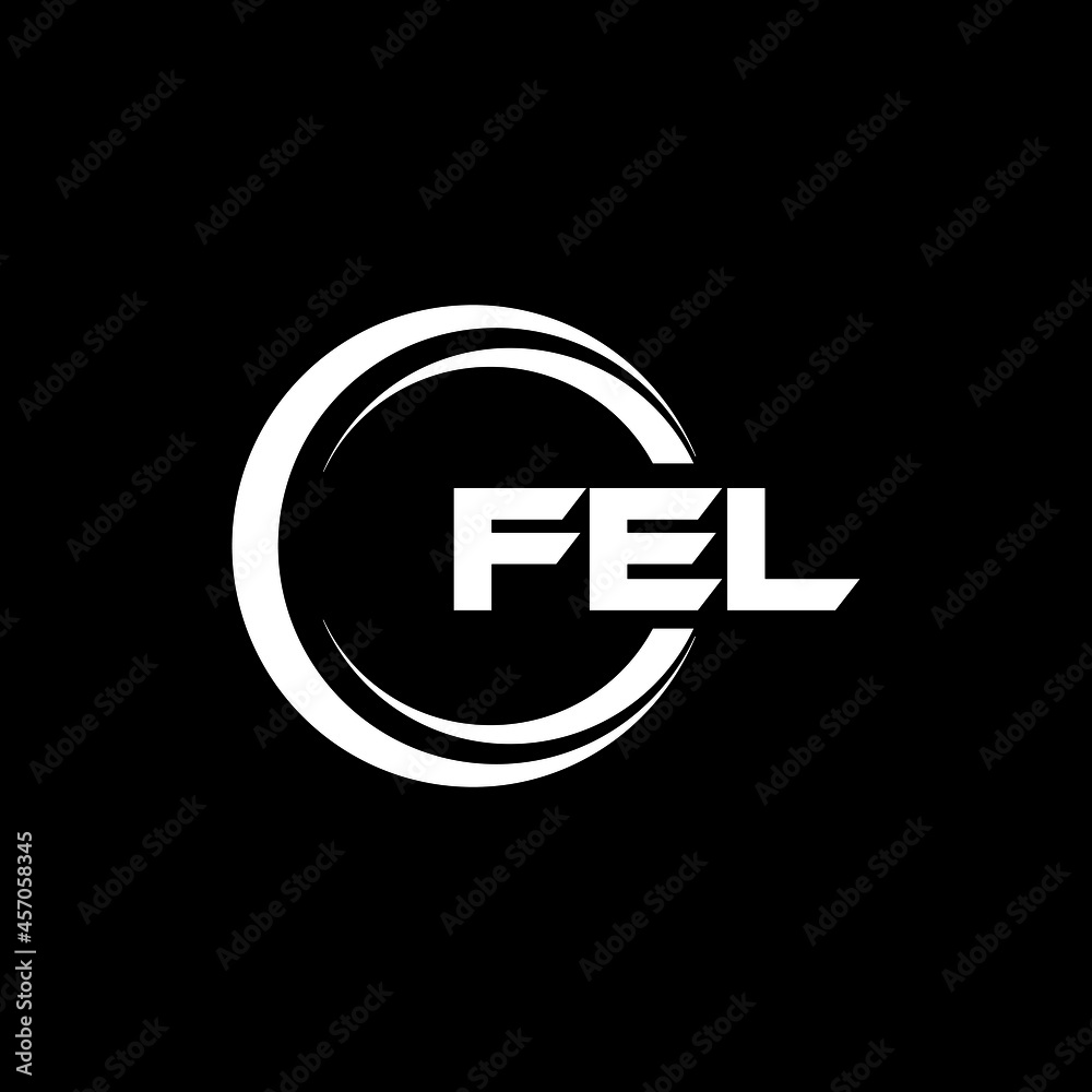 FEL letter logo design with black background in illustrator, vector ...