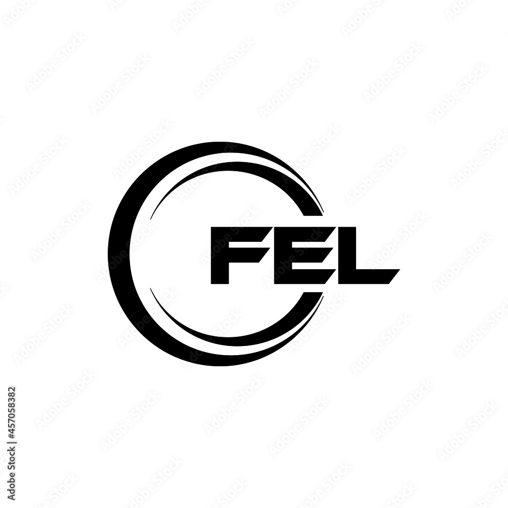 FEL letter logo design with white background in illustrator, vector ...