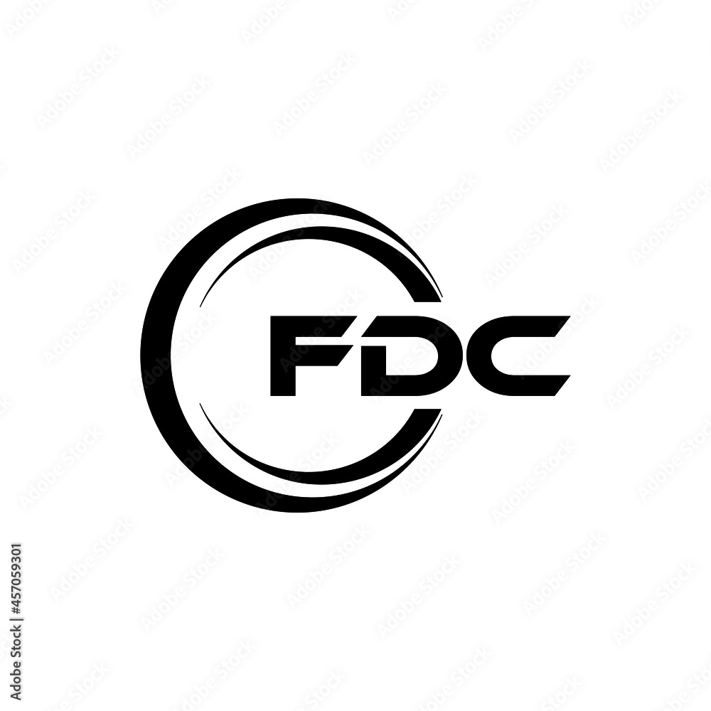 FDC letter logo design with white background in illustrator, vector ...