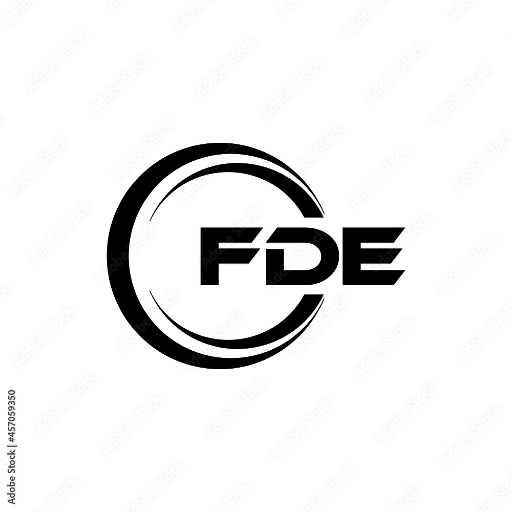 Vecteur Stock FDE letter logo design with white background in ...