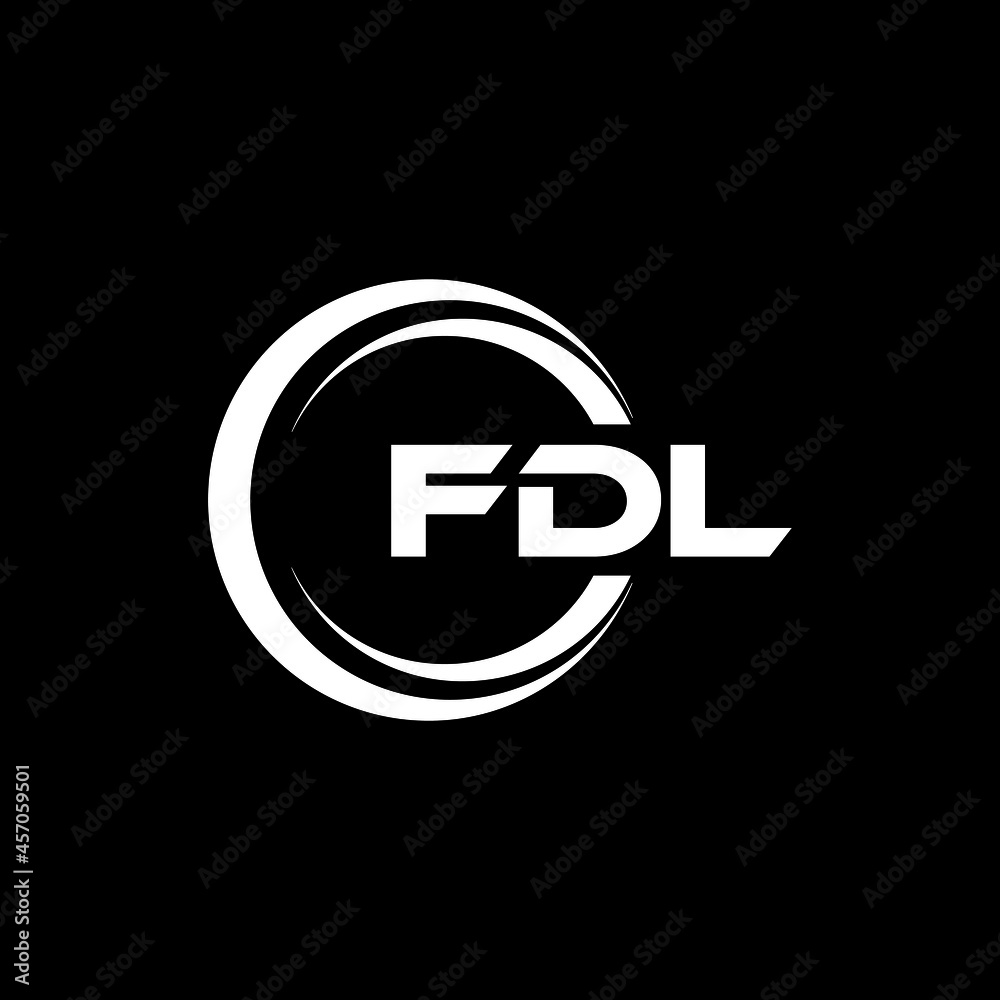 FDL letter logo design with black background in illustrator, vector ...