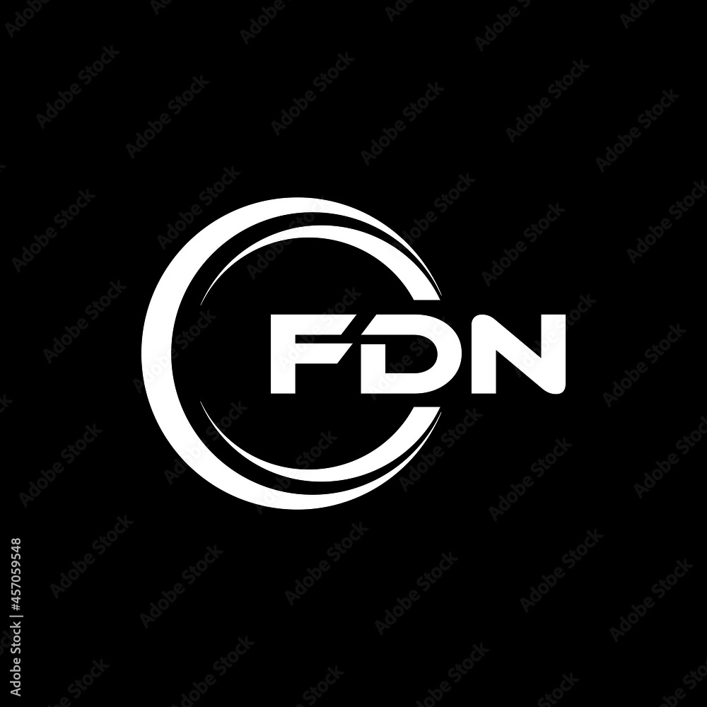 FDN letter logo design with black background in illustrator, vector ...