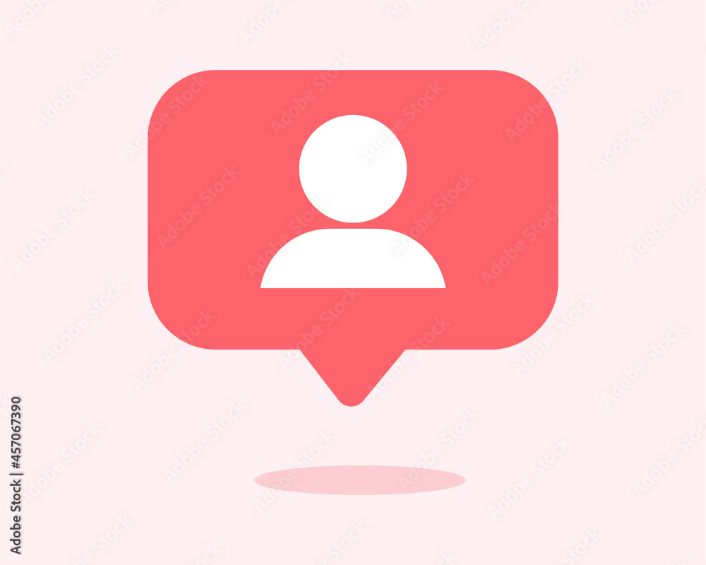 User follower icons social media notification icon in speech bubbles ...