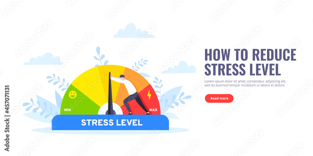 Reduce stress level flat style design concept vector illustration ...