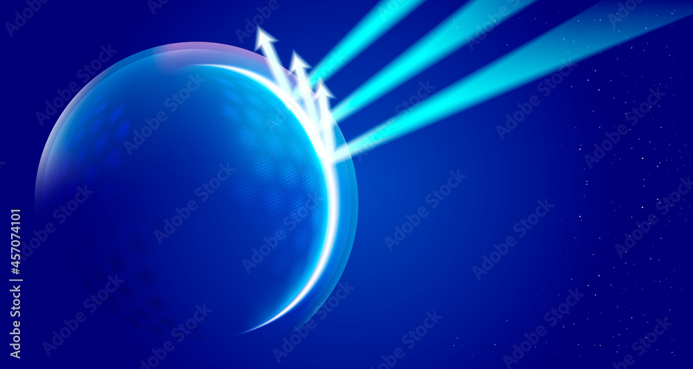 Modern tech futuristic of bubble dome shield sphere with hexagon ...