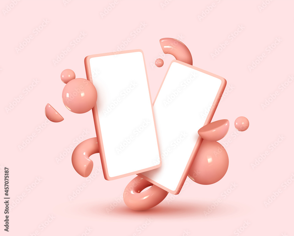 Smartphone Social Media with clean white screen borders for inserts ...