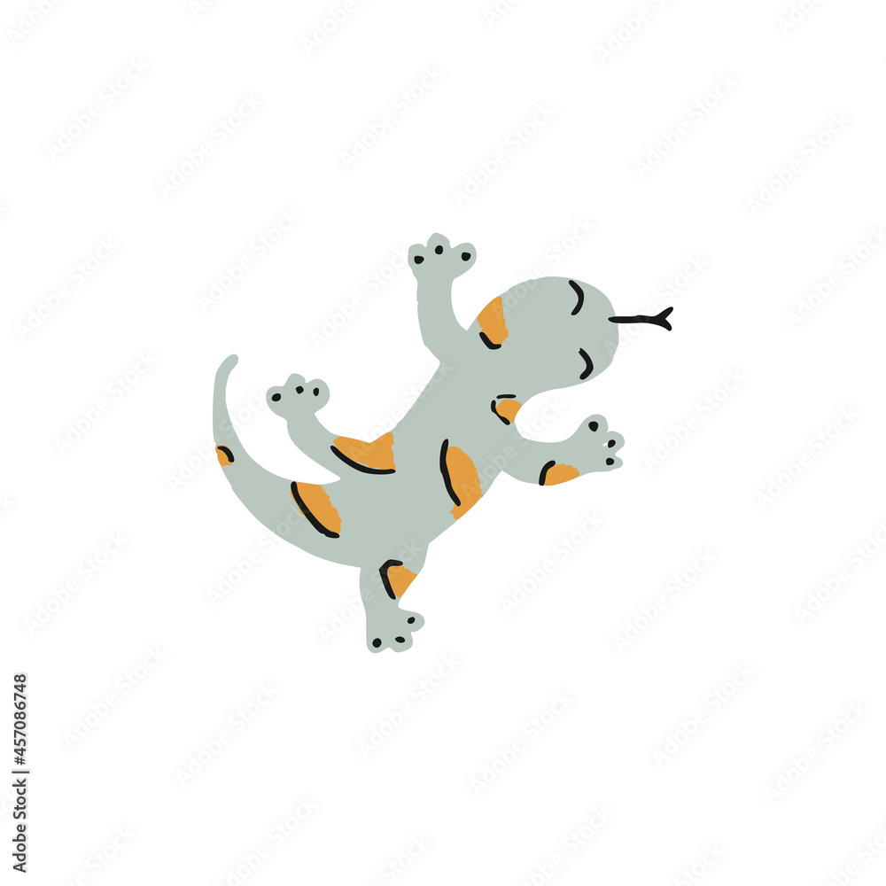 Vector funny doodle abstract lizard illustration, isolated on white ...