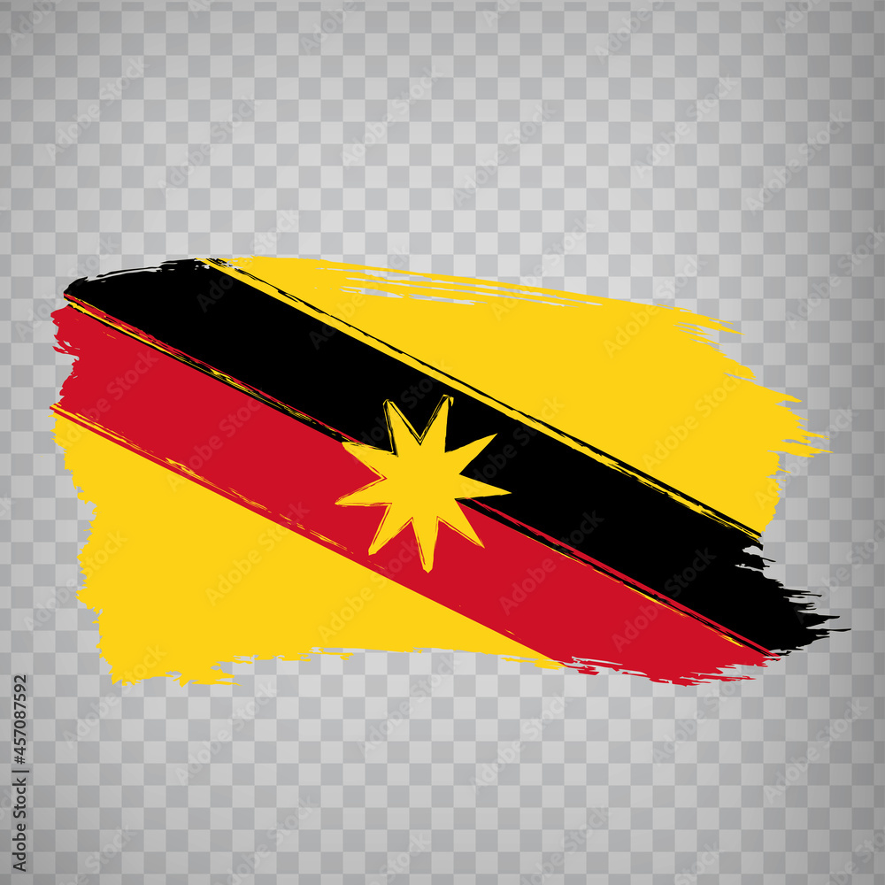 Flag Sarawak brush strokes. Flag Sarawak State on transparent ...