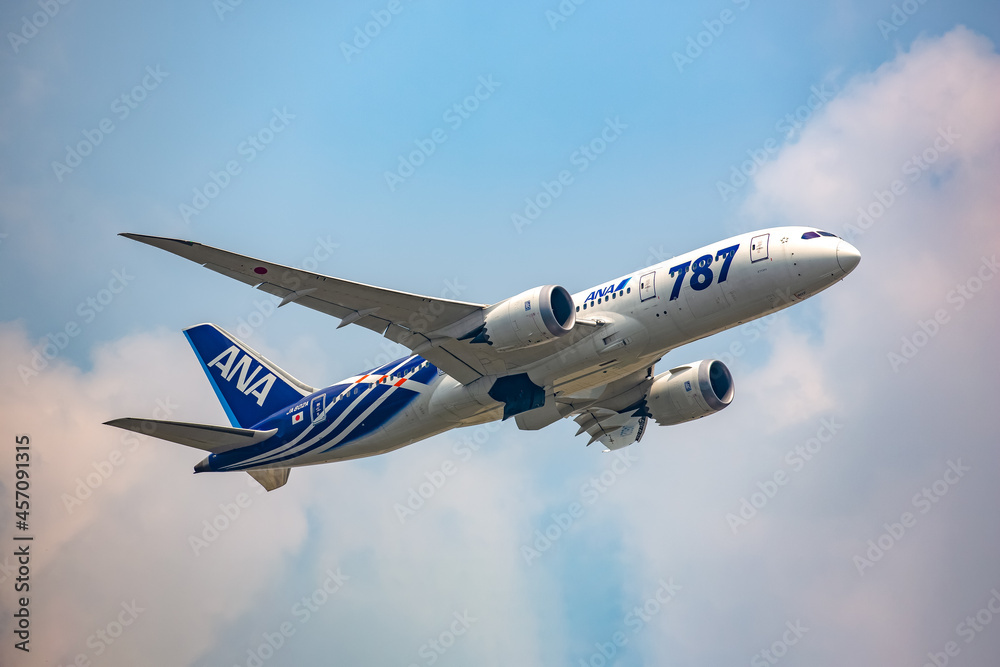 CHIBA,JAPAN - Aug 3,2015:ANA is a launch customer of the Boeing 787 ...