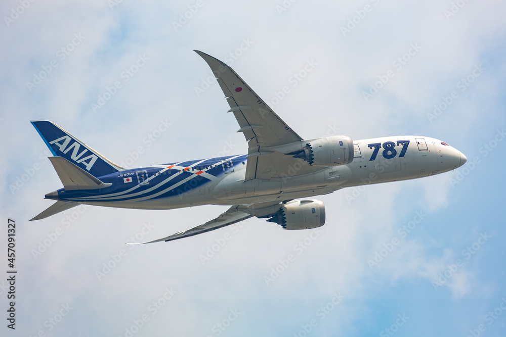 CHIBA,JAPAN - Aug 3,2015:ANA is a launch customer of the Boeing 787 ...