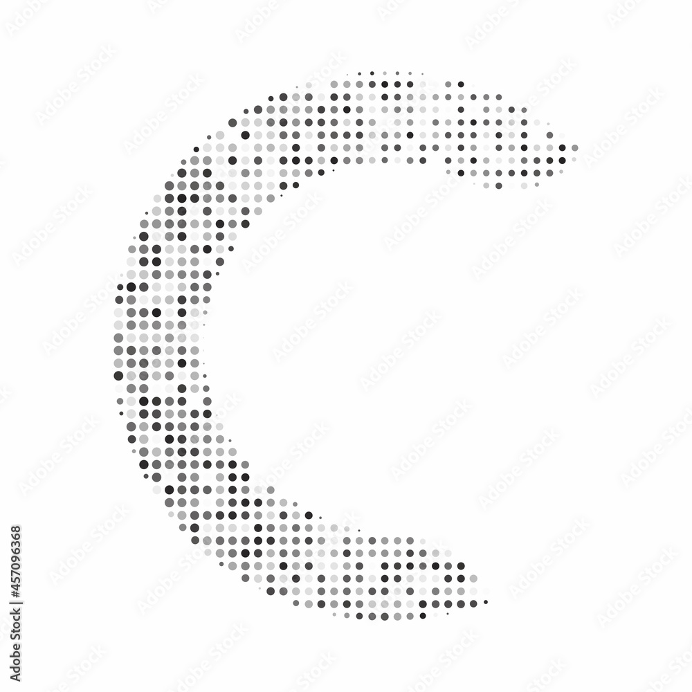 Triangle letter C in halftone. Letter illustration isolated on white ...