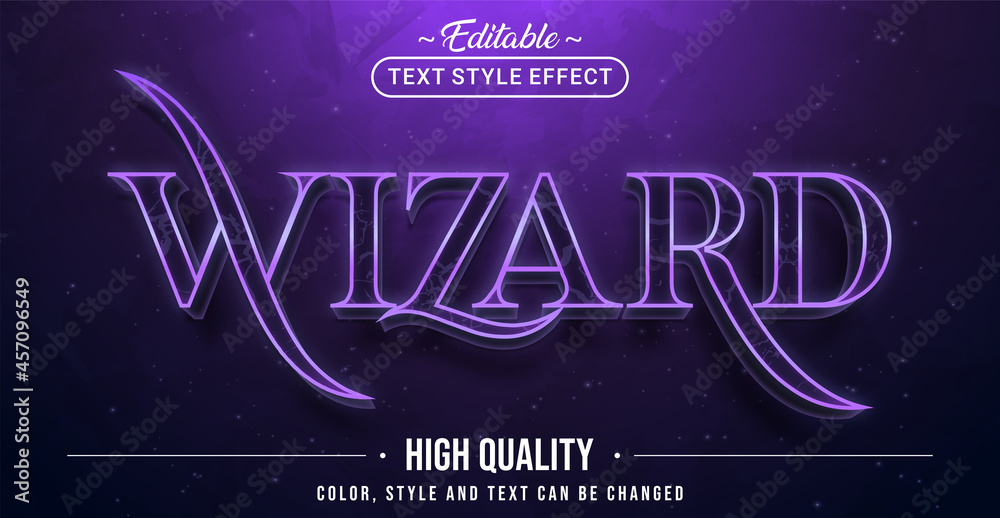 Editable text style effect - Wizard text style theme. Stock Vector ...