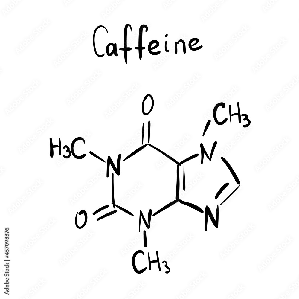 Caffeine Chemistry Molecule Formula Hand Drawn Imitation Stock ベクター ... Caffeine Chemistry Molecule Formula Hand Drawn Imitation Stock ベクター ...