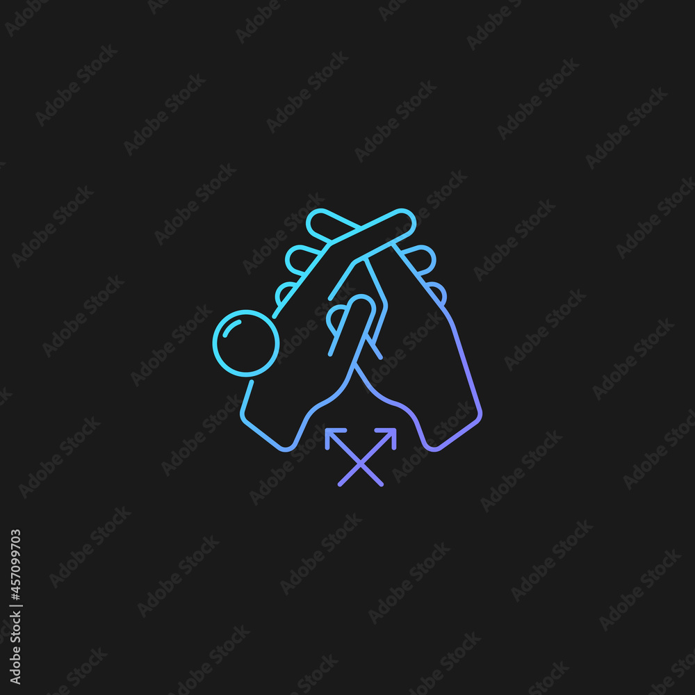 Interlink fingers gradient vector icon for dark theme. Removing dirt ...